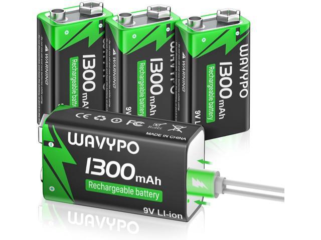 Click here for WAVYPO 1300mAh Rechargeable 9V Batteries 9 Volt Li... prices
