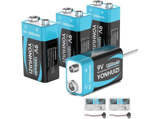 Click here for 4-Pack 1300mAh Rechargeable 9V Batteries  9 Volt L... prices