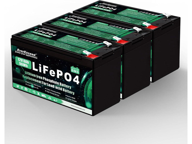 Click here for EverExceed 12V 8Ah Lifepo4 Battery 3000+ Deep Cycl... prices