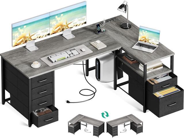 Click here for Coleshome L Shaped Computer Desk with 6 Drawers &... prices