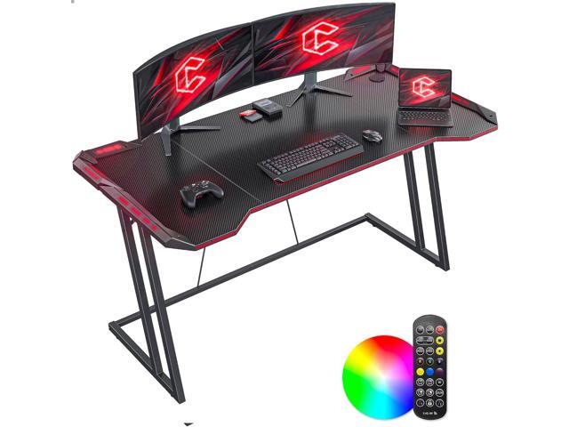 Click here for CubiCubi Gaming Desk with LED Lights  55 Z Shaped... prices