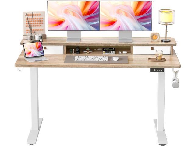 Click here for TIQLAB 55 * 24 Inch Standing Desk with Two Drawers... prices