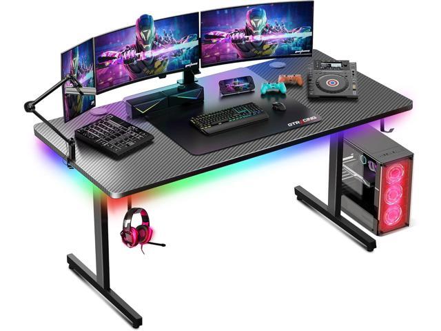 Click here for GTRACING Gaming Desk 55 Inch with LED Lights  Larg... prices