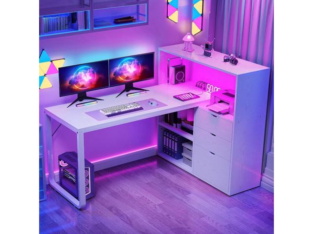 Click here for DWVO L Shaped Desk with Drawers  55 Corner Compute... prices