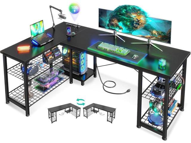 Click here for Casaottima 51 Inch L Shaped Gaming Desk with Shelv... prices