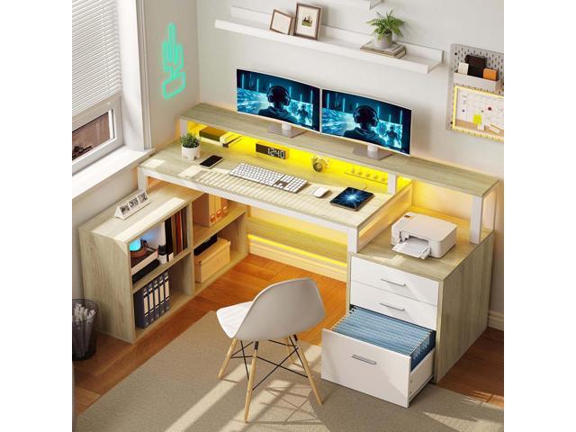 Click here for DWVO L Shaped Desk with Drawers  65 Computer Desk... prices