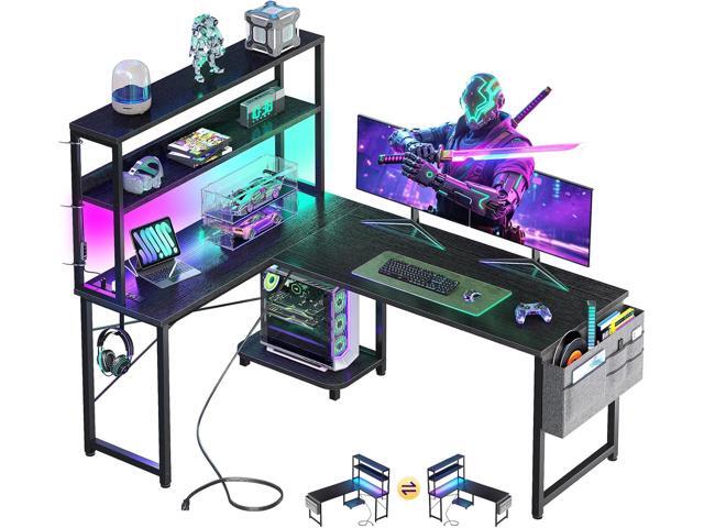 Click here for MOTPK L Shaped Gaming Desk with LED Light & Power... prices