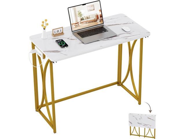 Click here for Folding Desk  31.5 Small Desk for Bedroom with Pow... prices