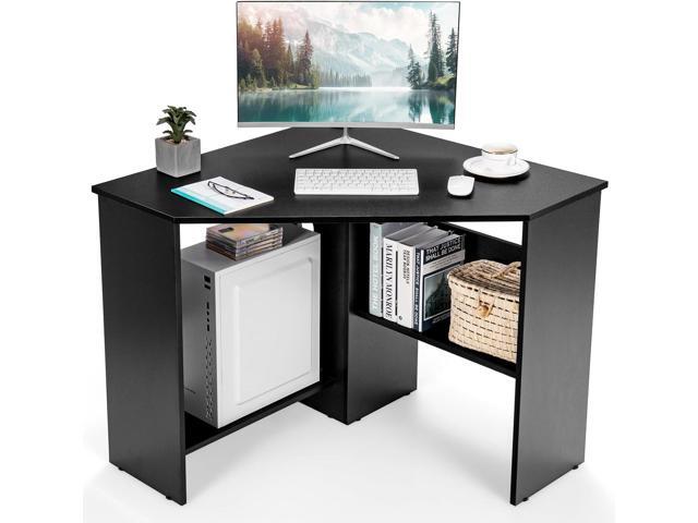 Click here for LDAILY Corner Desk With Storage Shelves & Cable Ho... prices
