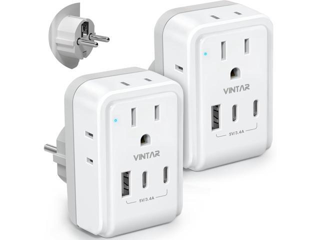 Click here for 2 Pack Type E F Travel Plug Adapter  VINTAR German... prices