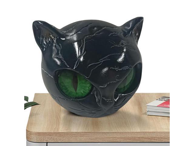 Click here for Resin Cat Head Figurine Carved Healing Luxury Blac... prices