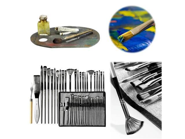 Click here for 24pcs Nylon Brush Set Oil Painting Brushes with Sc... prices