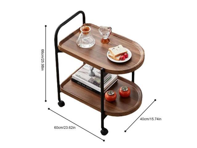 Click here for Walnut Wood Nordic Corner Table with Wheels Elegan... prices