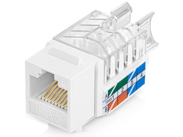 Click here for Everest 45° Angled RJ45 Cat6 Keystone Jacks 50-Pac... prices