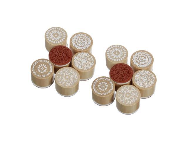 Click here for 12 Assorted Wooden Rubber Stamp Round Handwriting... prices
