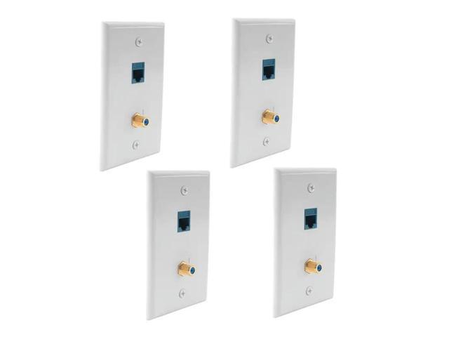 Click here for Ethernet Coax Wall Plate Outlet With 1 Cat6 Keysto... prices