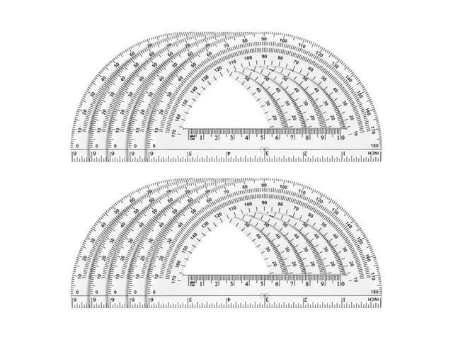 Click here for Clear 6 Inch Plastic Protractor Set- 10 Pack 180 D... prices