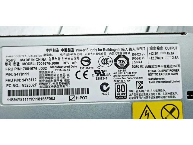 Click here for X3550 M4 X3650 M4 550W Hot Swap Power Supply 94Y81... prices