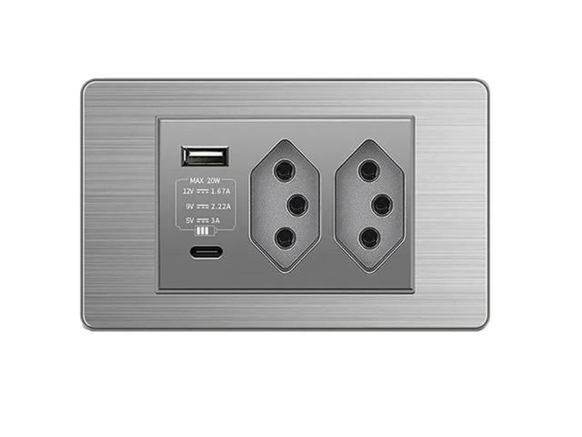 Click here for Dual USB Type-C Wall Power Socket Brazilian Standa... prices