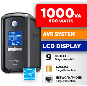 Open Box: CyberPower Intelligent LCD Series CP1000AVRLCD UPS - Newegg.com
