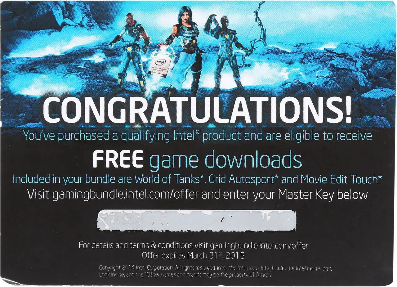Intel Gift - World of Tanks - Enthusiast Promo Paper Voucher - Newegg.com