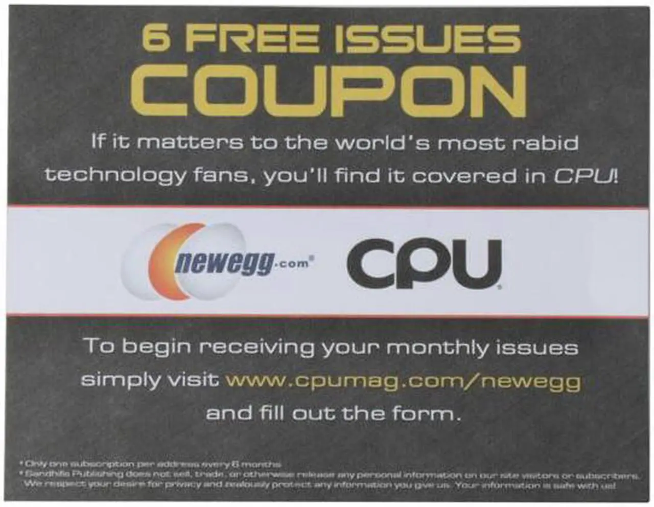 CPU Mag Gift - 6 issues of CPU Magazine - Newegg.com