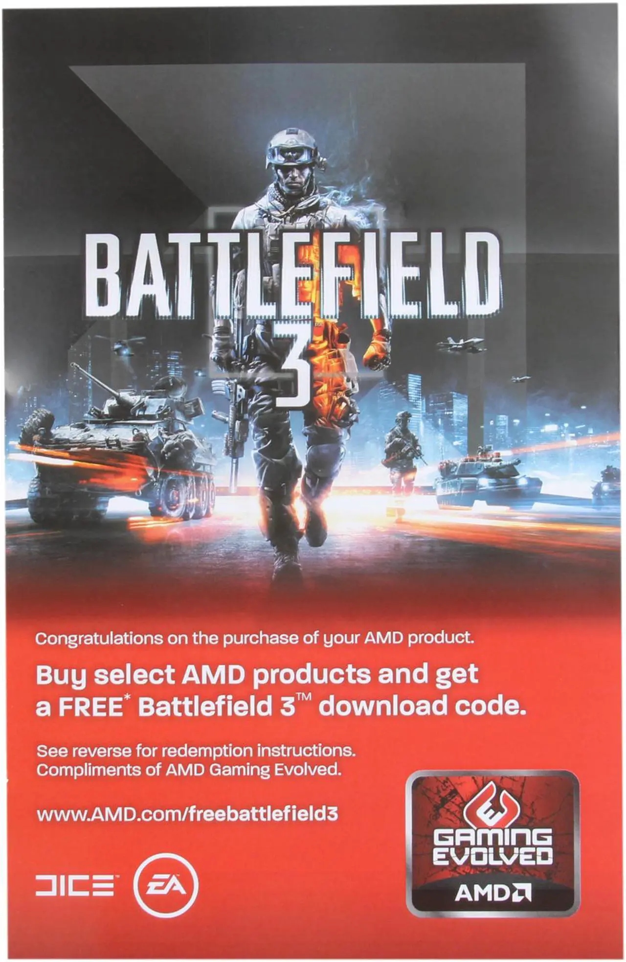 AMD Gift - Battlefield 3 coupon - Newegg.com