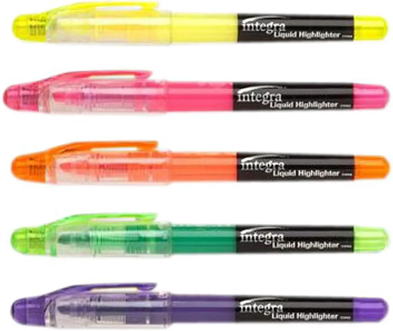 Integra Liquid Ink Highlighter Chisel Tip 5/PK Fluorescent AST 30000 ...