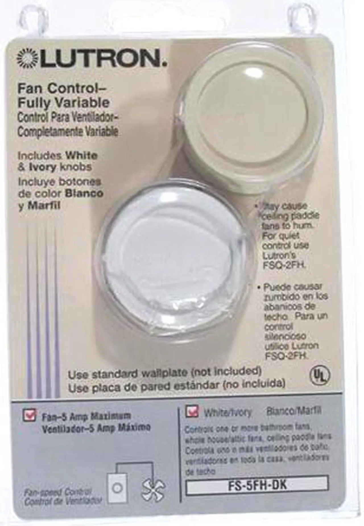 Lutron FS-5FH-DK Rotary On/Off Fan-Speed Controls - Newegg.com