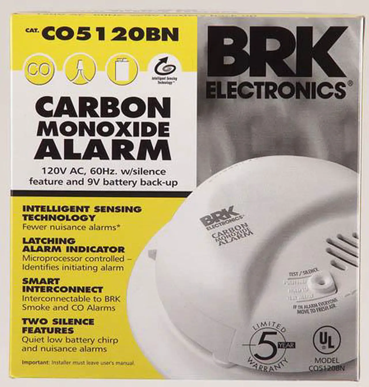 First Alert CO5120BN AC Powered Carbon Monoxide Alarm - Newegg.com