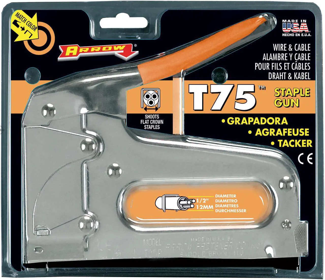 Arrow Fastener T75 Wire and Cable Gun, Fits up to 1/2-Inch Wires ...