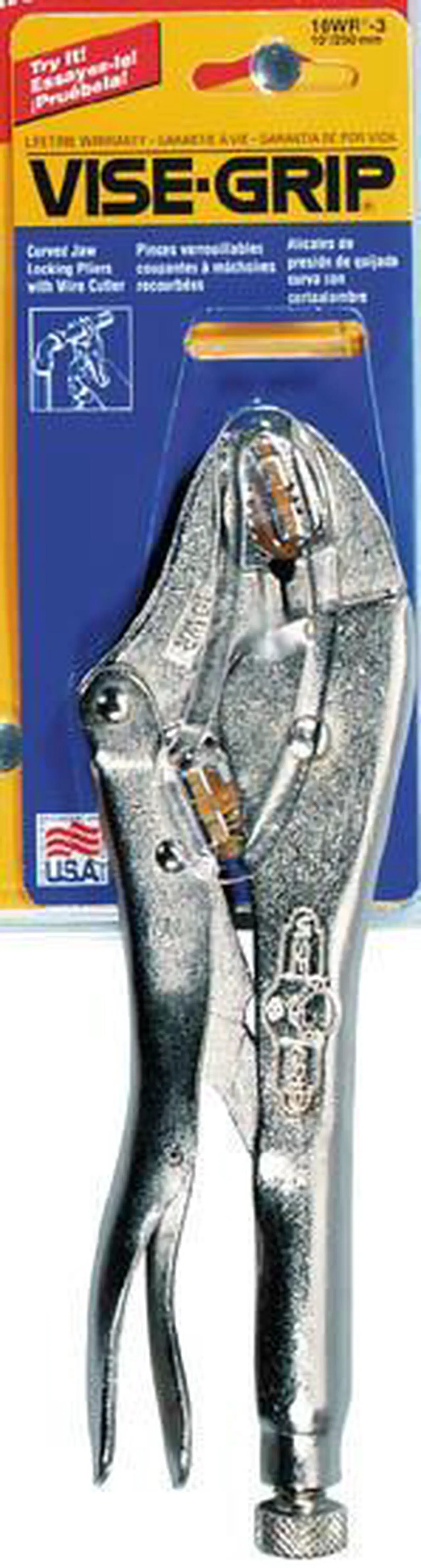 Irwin Vise Grip 0502L3 10" Curved Jaw Locking Pliers With Wire Cutter ...