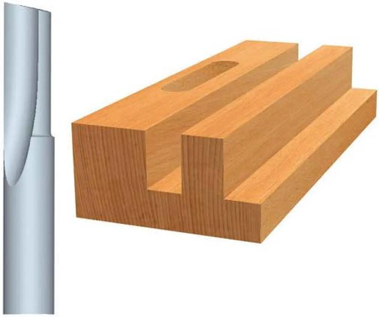 Bosch Power Tools 85427M 1/2" Straight Bit Router Bit Double Flute ...