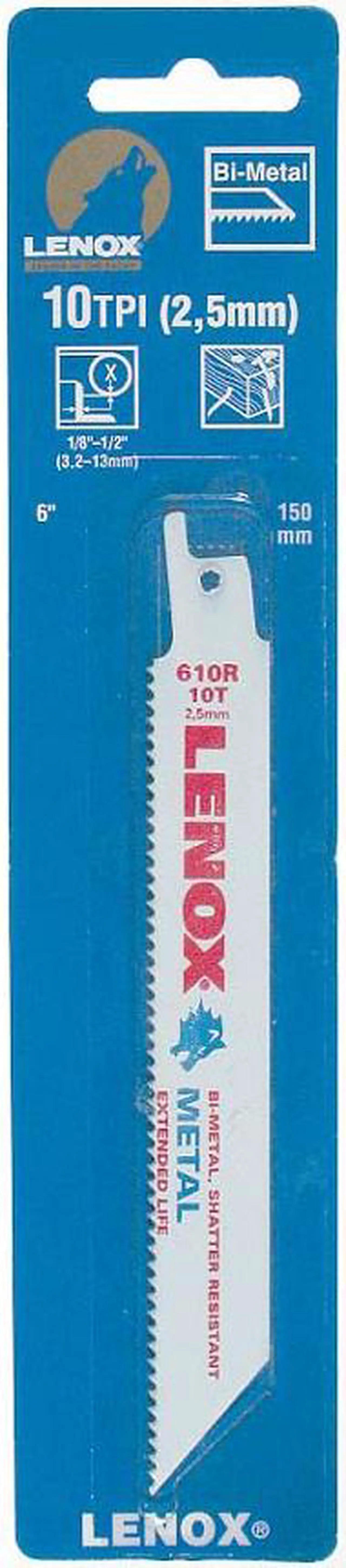 LENOX 5 Pack 6" 10 TPI Multi Purpose Reciprocating Saw Blades - Newegg.com