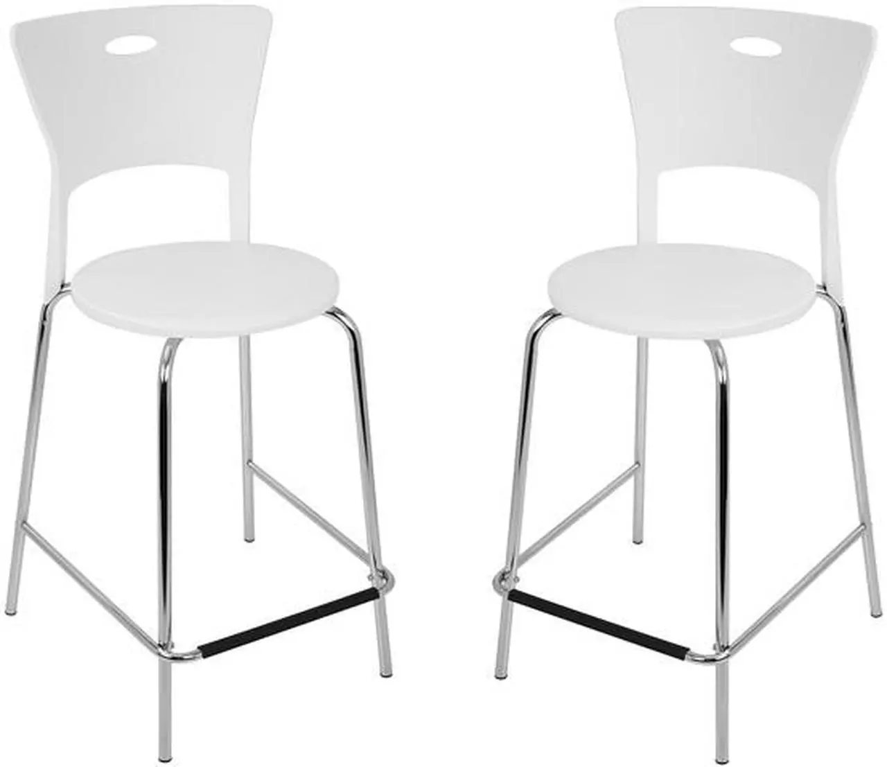 CS-CF-MIMI W2 Mimi Contemporary 24 Counter Stool in White and Chrome ...