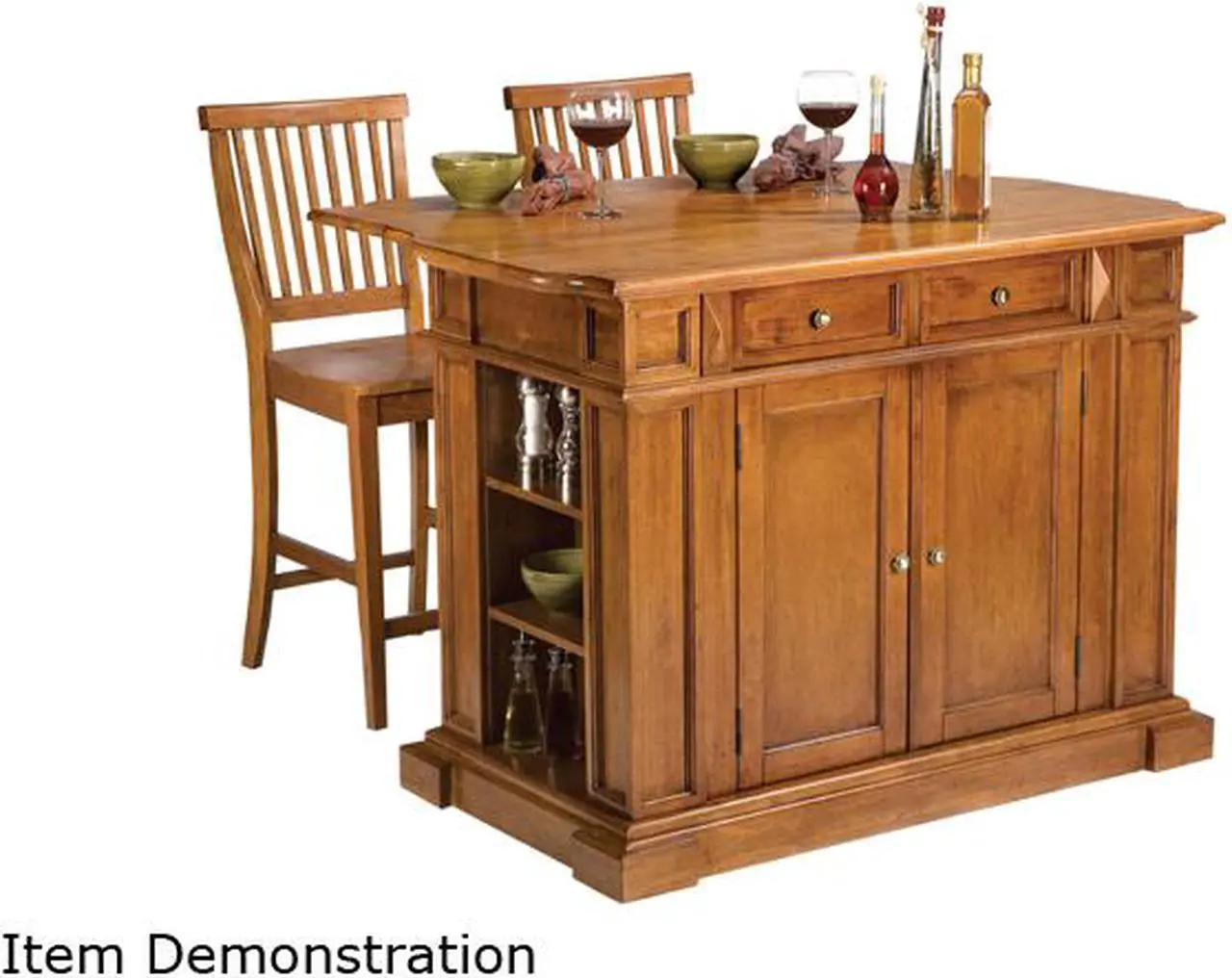 Home Styles 5004-948 Kitchen Island & Stools Distressed Oak - Newegg.com