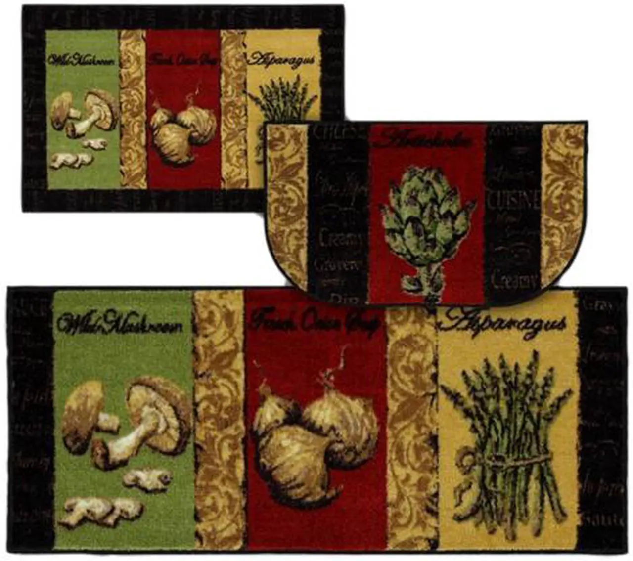 Mohawk Home New Wave Kitchen 3 Piece set Sunshine Seeds Rug Goldenrod ...