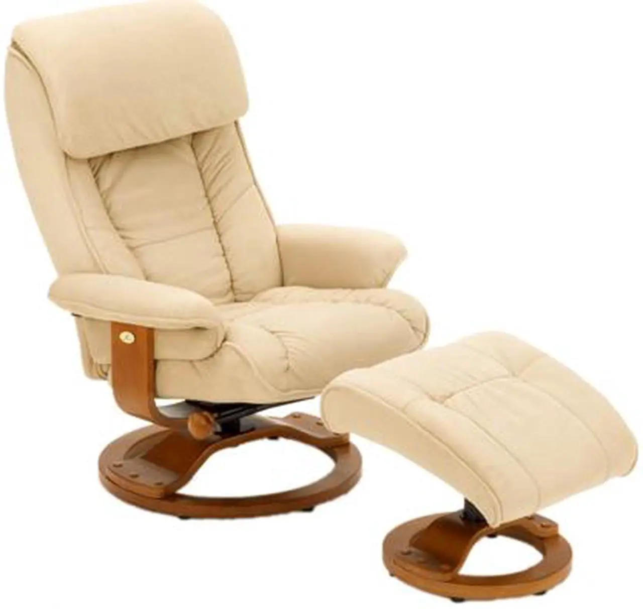 Mac Motion Chairs Hazelnut Tan Microfiber Swivel, Recliner with Ottoman ...