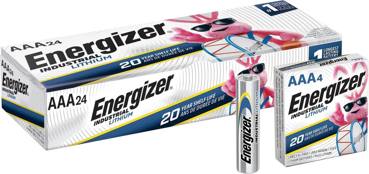 Energizer Industrial AAA Lithium Batteries - 4 Batteries/Pack - 6Packs ...