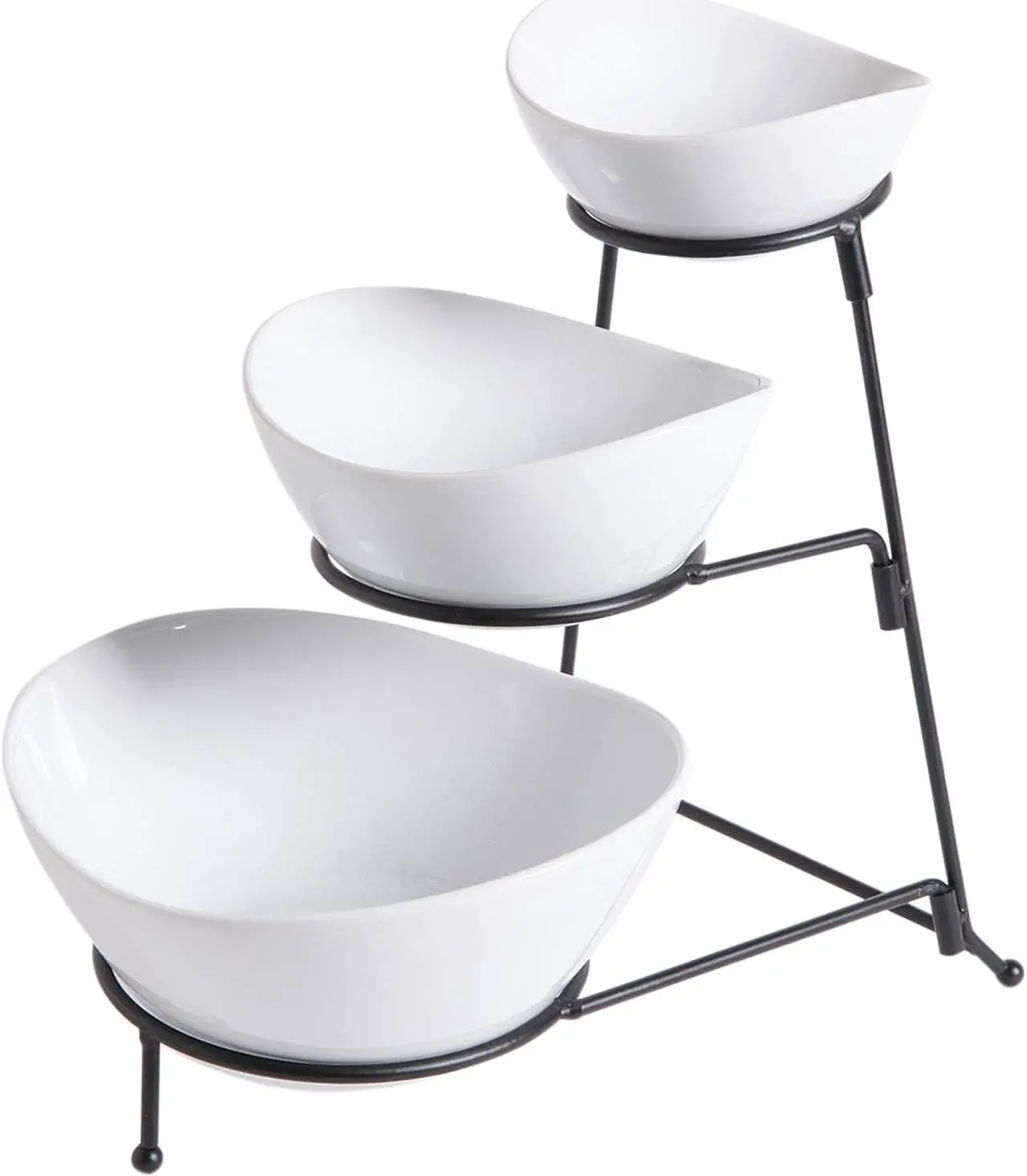 Gibson Overseas Gracious Dining 3 Tier Bowl Server Set w/ Metal Stand ...