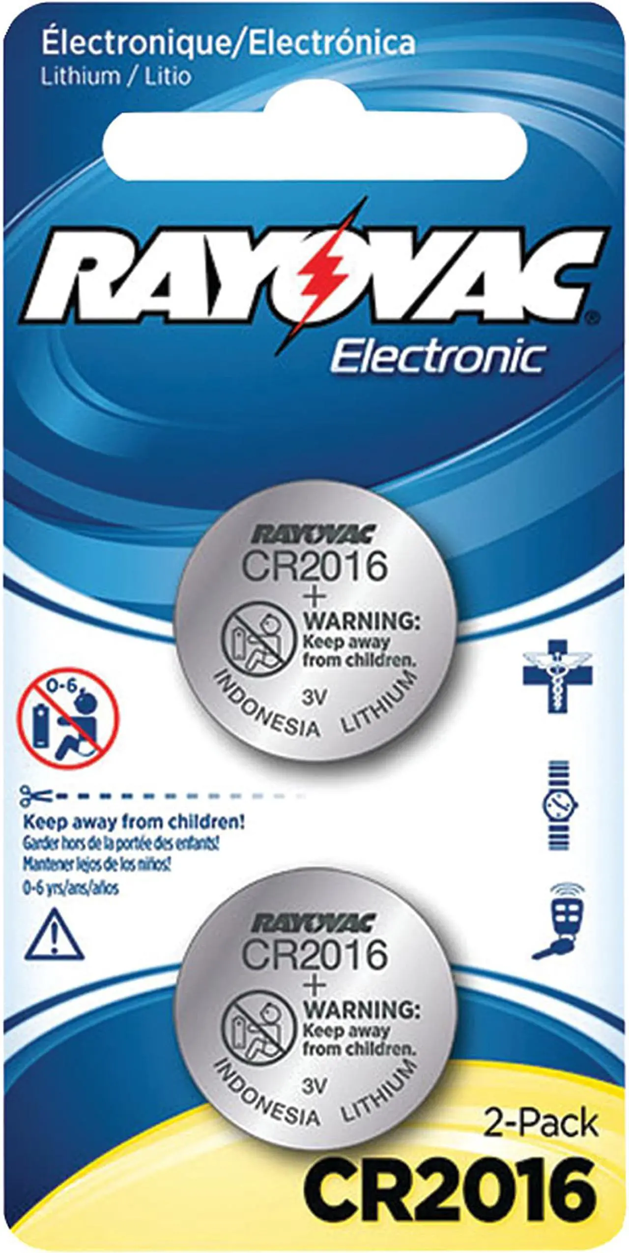 Rayovac KECR2016-2A 3-Volt Lithium Keyless Entry Battery (2 pk; CR2016 ...
