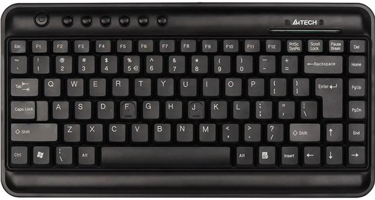A4-Tech KL-5BK Xtra-Slim Type Multimedia Keyboard - 1.5 cm thick, 2/3 ...
