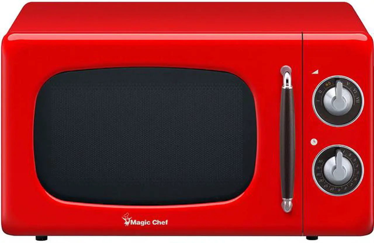 Magic Chef 0.7-Cu. Ft. 700W Retro Countertop Microwave Oven, Red ...