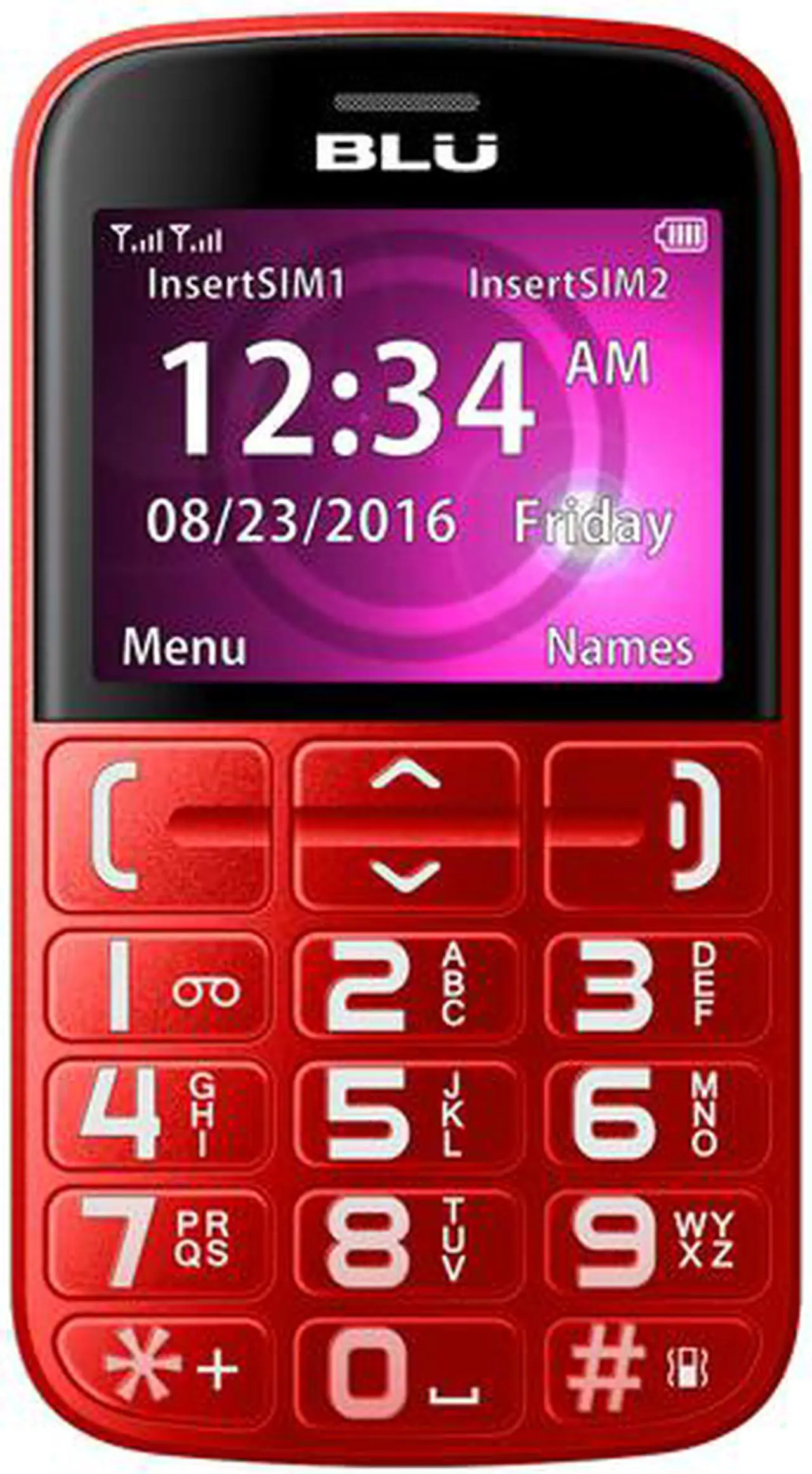 BLU Joy J010 Unlocked GSM Senior Friendly Phone - Red - Newegg.com