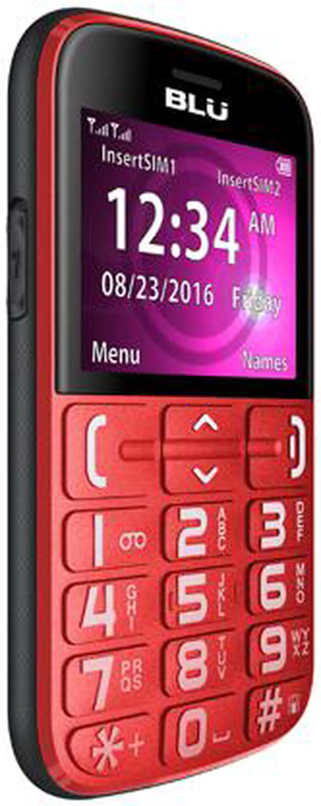BLU Joy J010 Unlocked GSM Senior Friendly Phone - Red - Newegg.com