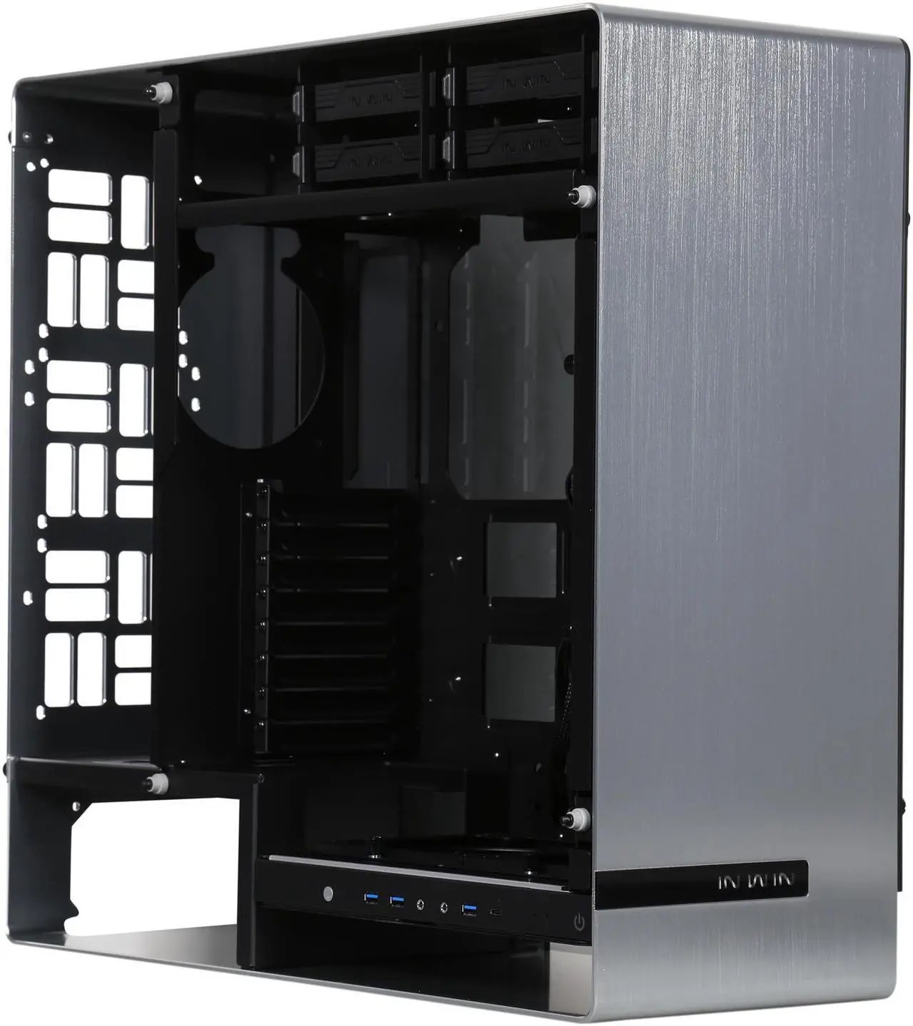 Open Box: IN WIN 909 SILVER Aluminum / Tempered Glass E-ATX Full Tower ...
