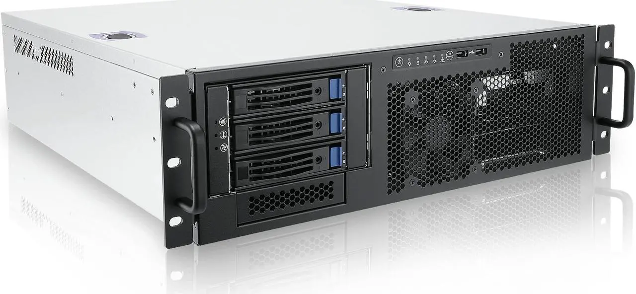 IN WIN Open Bay 3U Short Depth Server Chasis With 500W Power Supply ...