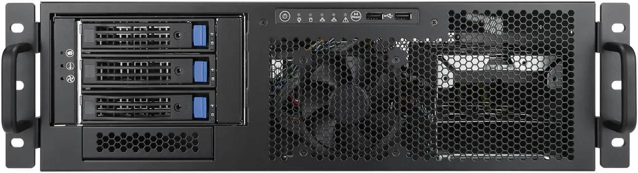 IN WIN Open Bay 3U Short Depth Server Chasis With 500W Power Supply ...