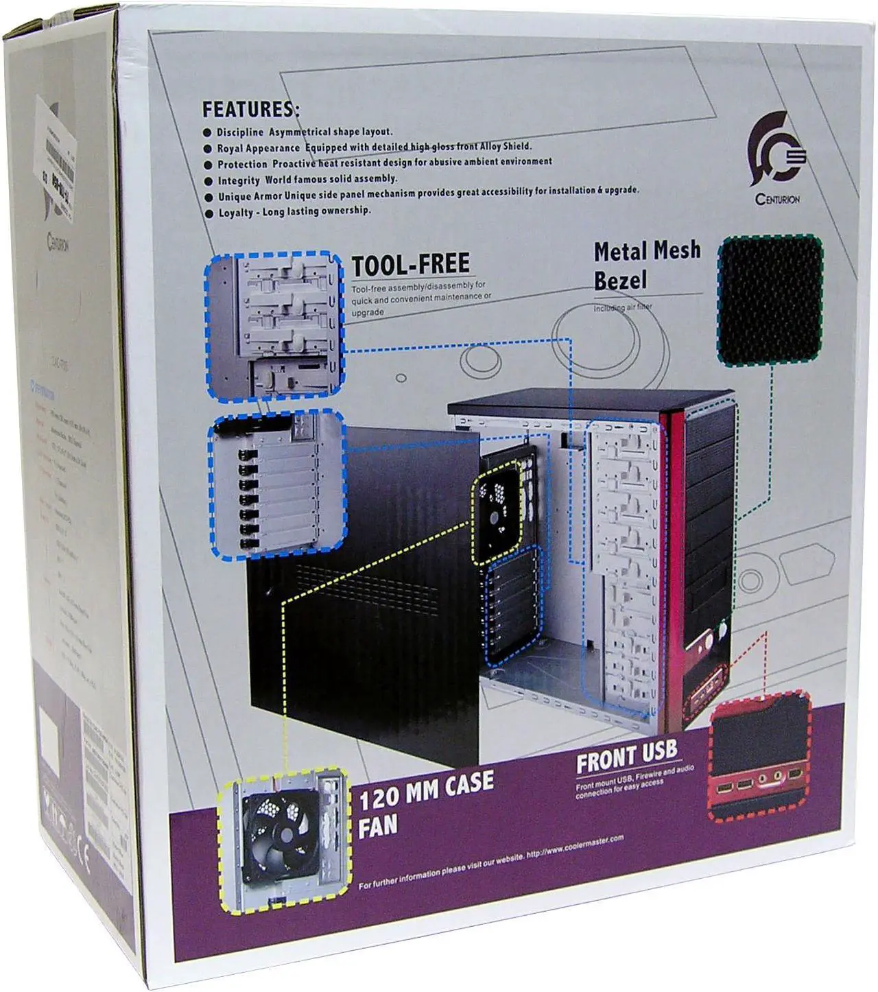 Cooler Master Centurion 5 CAC-T05-WBA Blue/Black Computer Case - Newegg.com