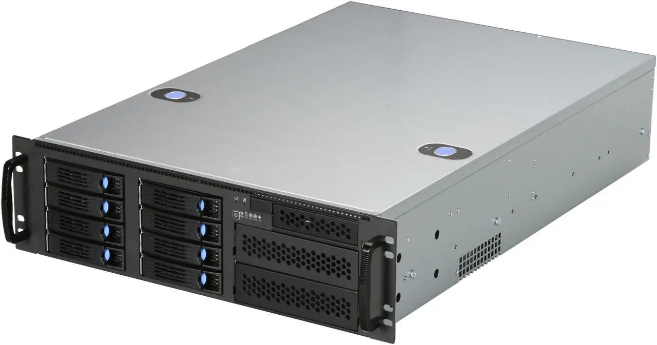 Chenbro Case RM31408T-R650 3U DP with 8 x H/S HDDs, SATA II/SAS B/P ...